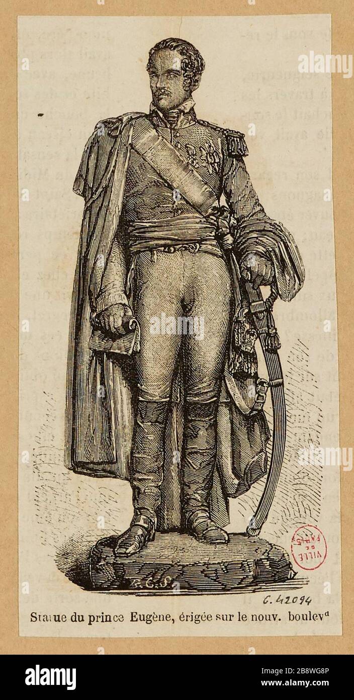Statue of Prince Eugene, erected on the nouv. boulevard Stock Photo - Alamy