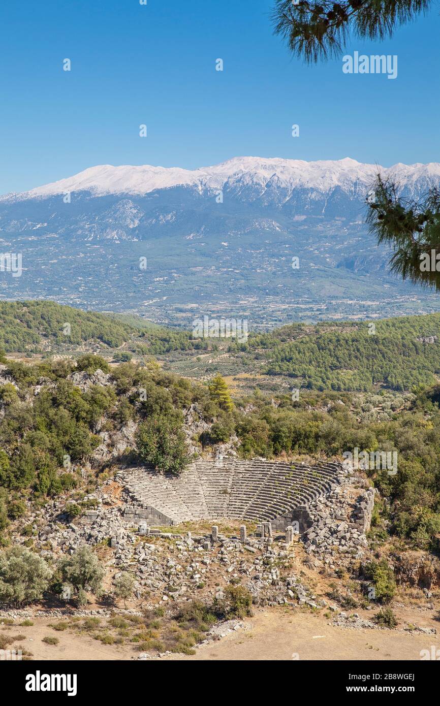theater in the ancient city of pinara, Fethiye, Turkey Stock Photo - Alamy