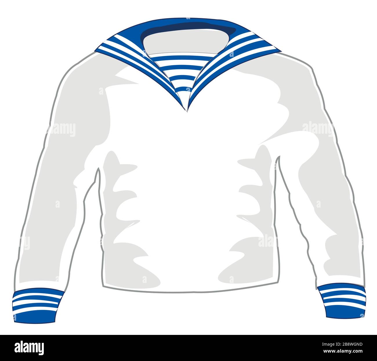 Vector illustration of the upper cloth of the sailor Stock Vector Image ...