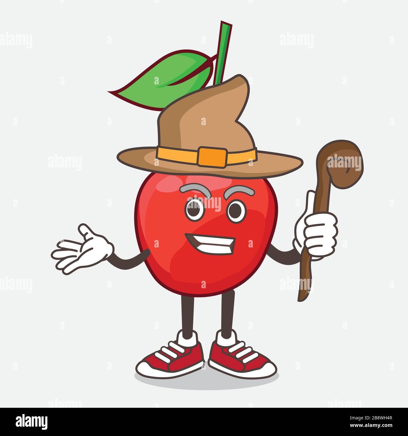 Red Bing Cherry Mascot Character Vector Illustration Stock Vector Image ...