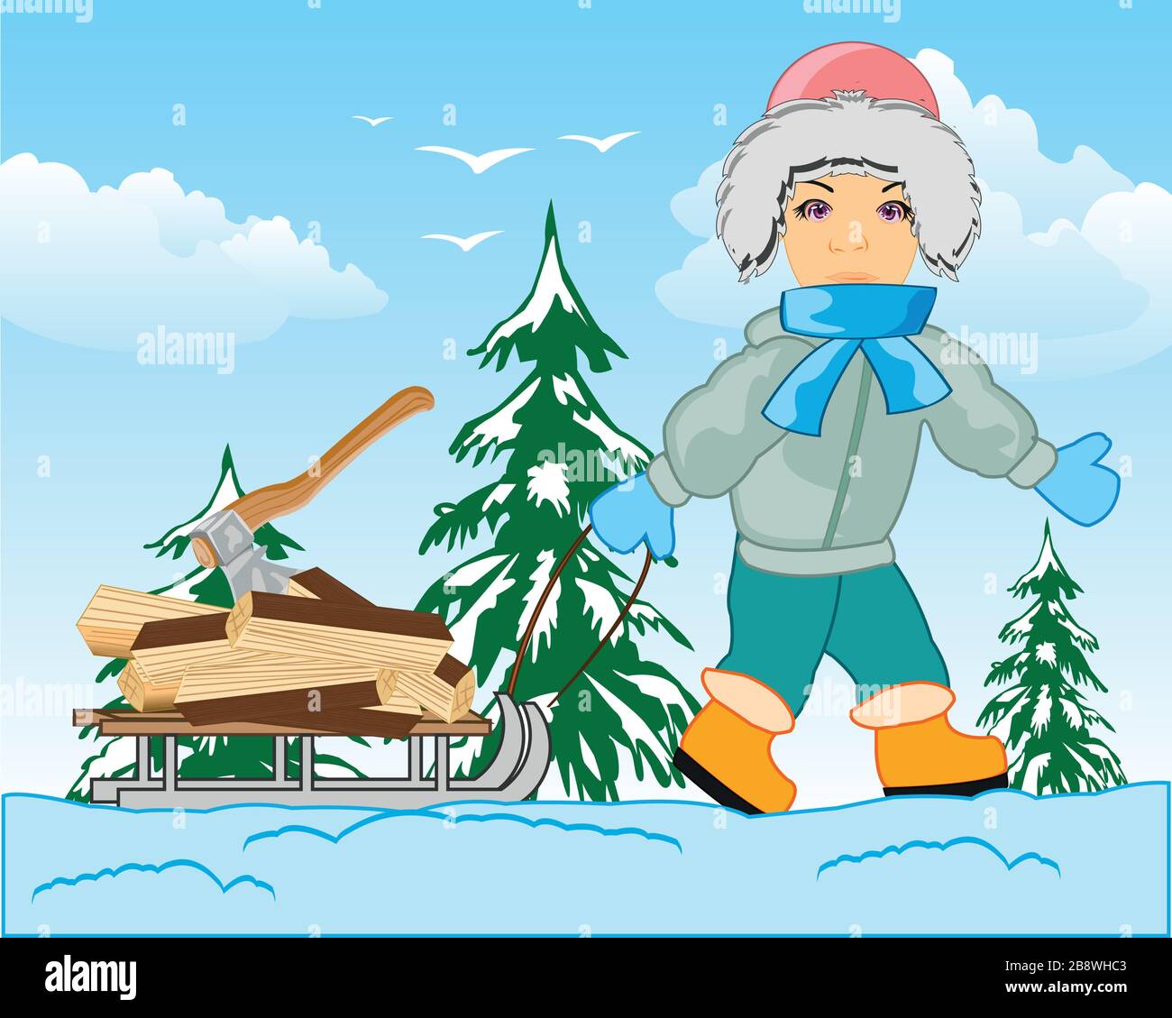 Man axe firewood Stock Vector Images - Alamy