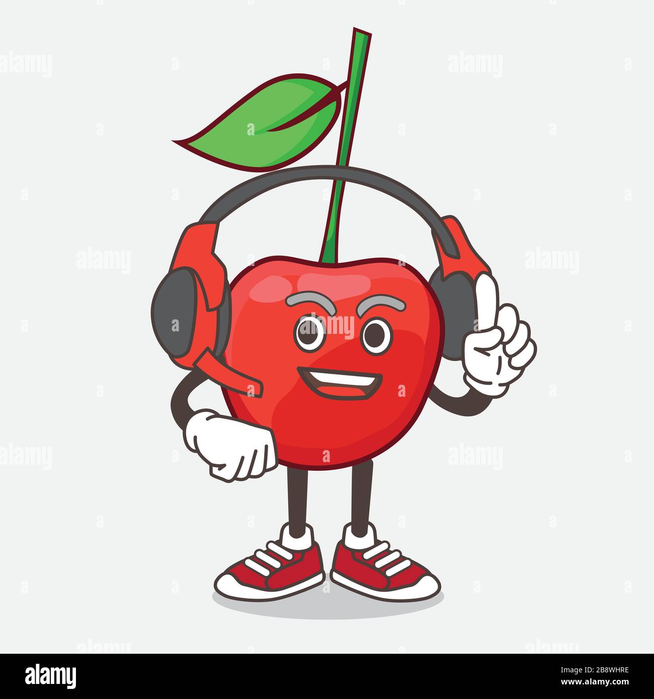 Red Bing Cherry Mascot Character Vector Illustration Stock Vector Image ...