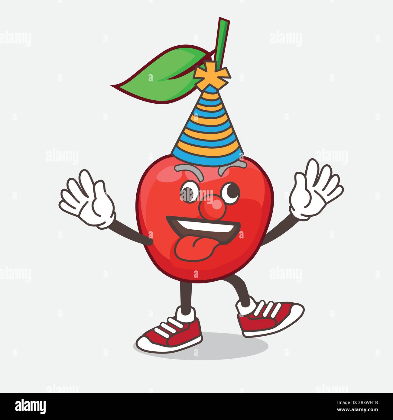 Red Bing Cherry Mascot Character Vector Illustration Stock Vector Image ...