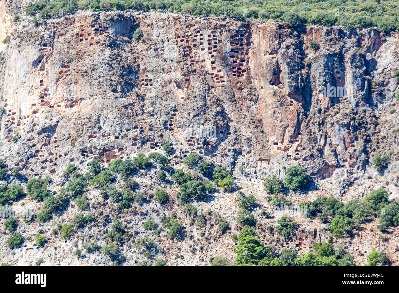 The sarcophagus in the necropolis in the ancient city of Pinara ...