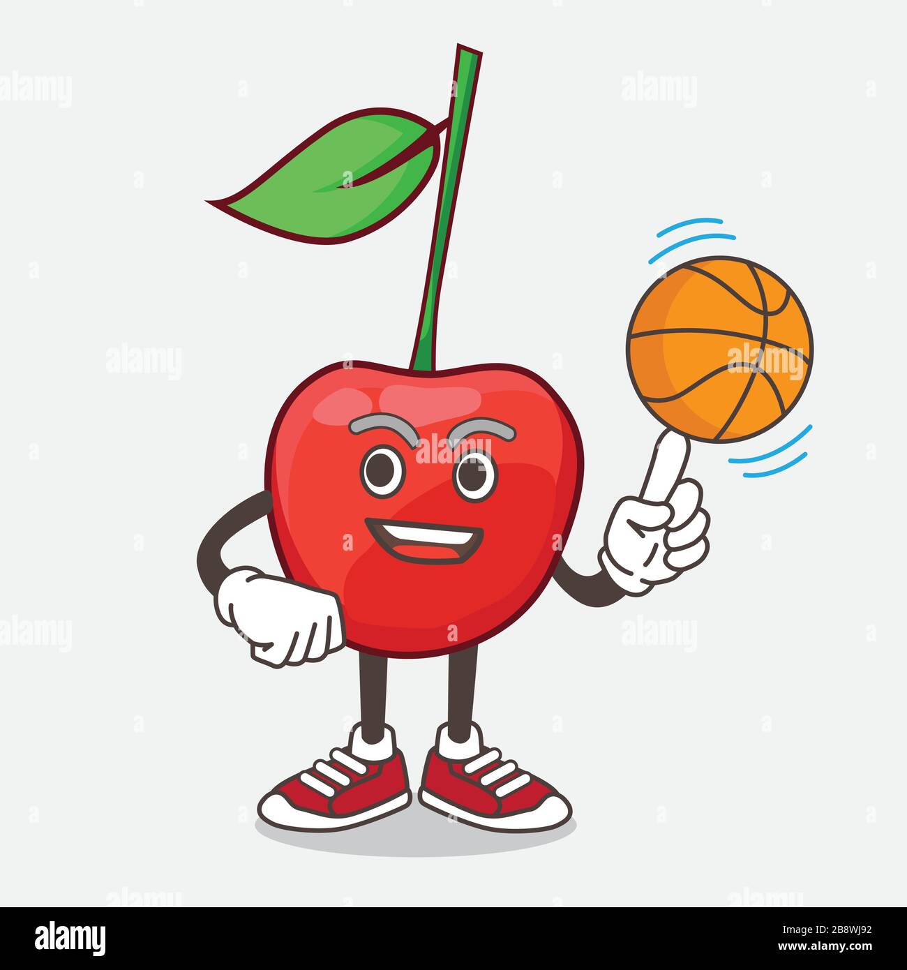 Red Bing Cherry Mascot Character Vector Illustration Stock Vector Image ...