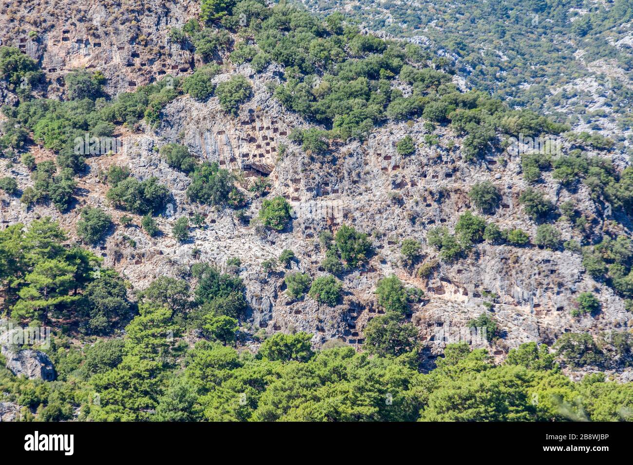 The sarcophagus in the necropolis in the ancient city of Pinara ...