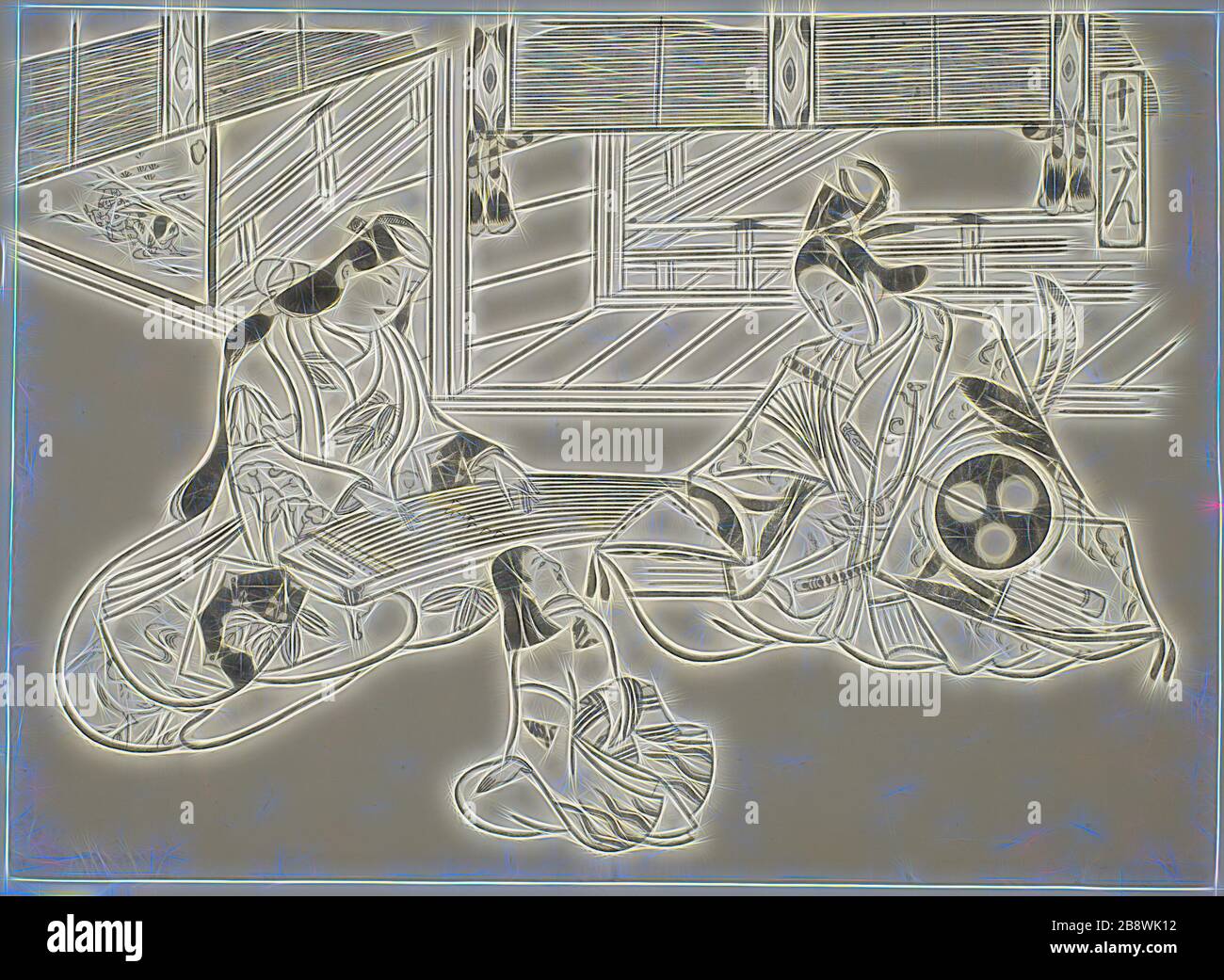 Yoshitsune (Ushiwaka) and Princess Joruri, from the series Famous ...