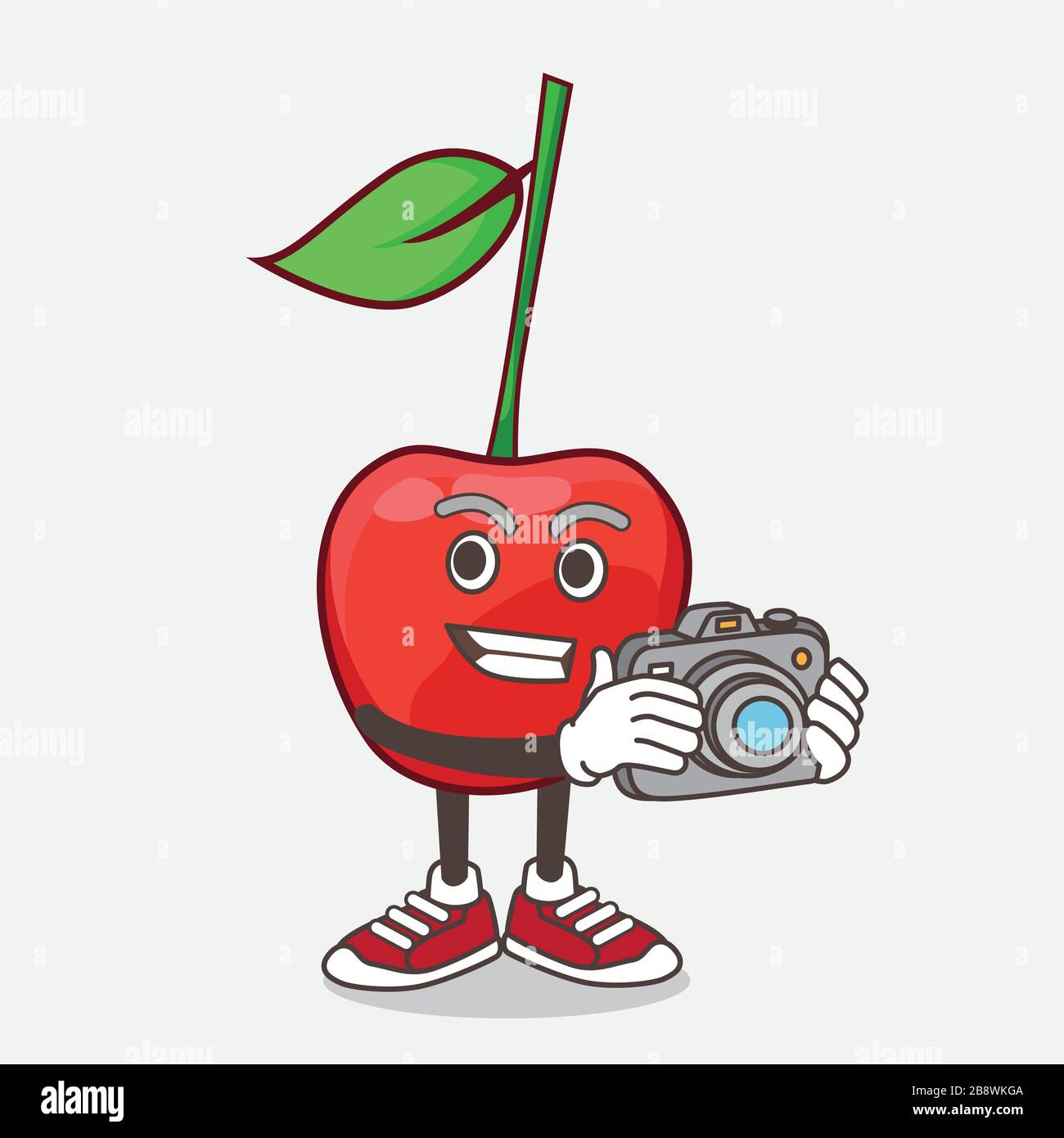 Red Bing Cherry Mascot Character Vector Illustration Stock Vector Image ...