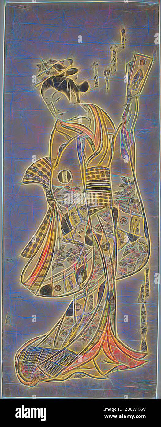 Yaoya Oshichi holding a battledore paddle, c. 1744/51, Okumura Masanobu ...