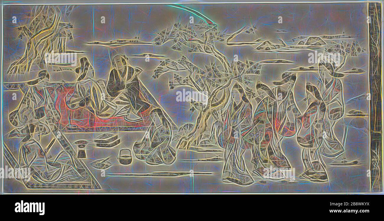 Flower Viewing, 1711 (reprint of 17th century work), Attributed to ...