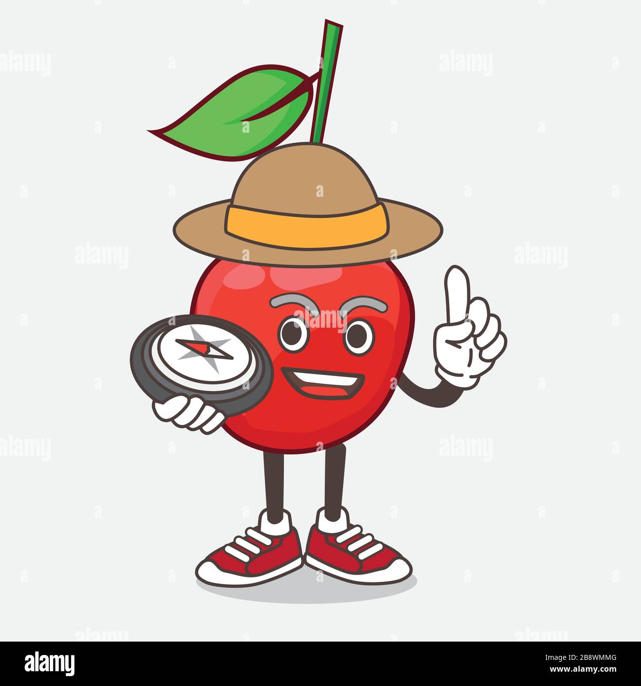 Red Bing Cherry Mascot Character Vector Illustration Stock Vector Image ...