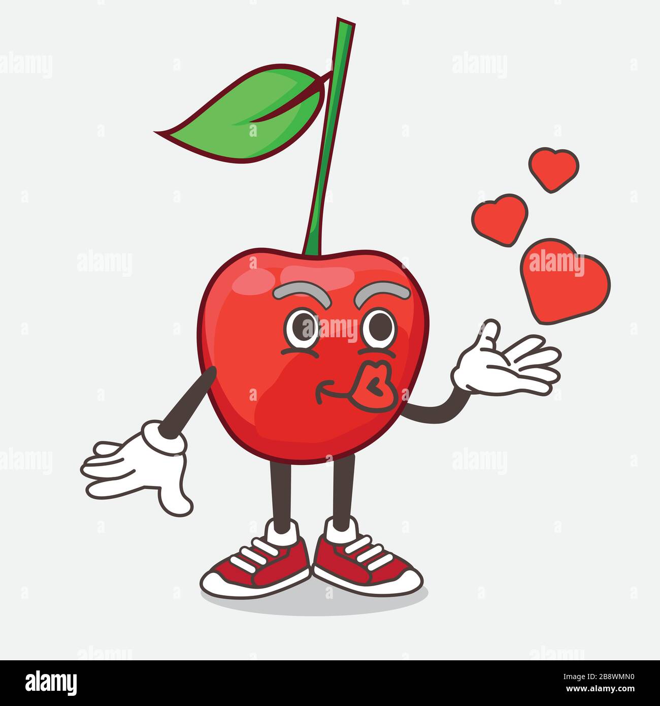 Red Bing Cherry Mascot Character Vector Illustration Stock Vector Image ...