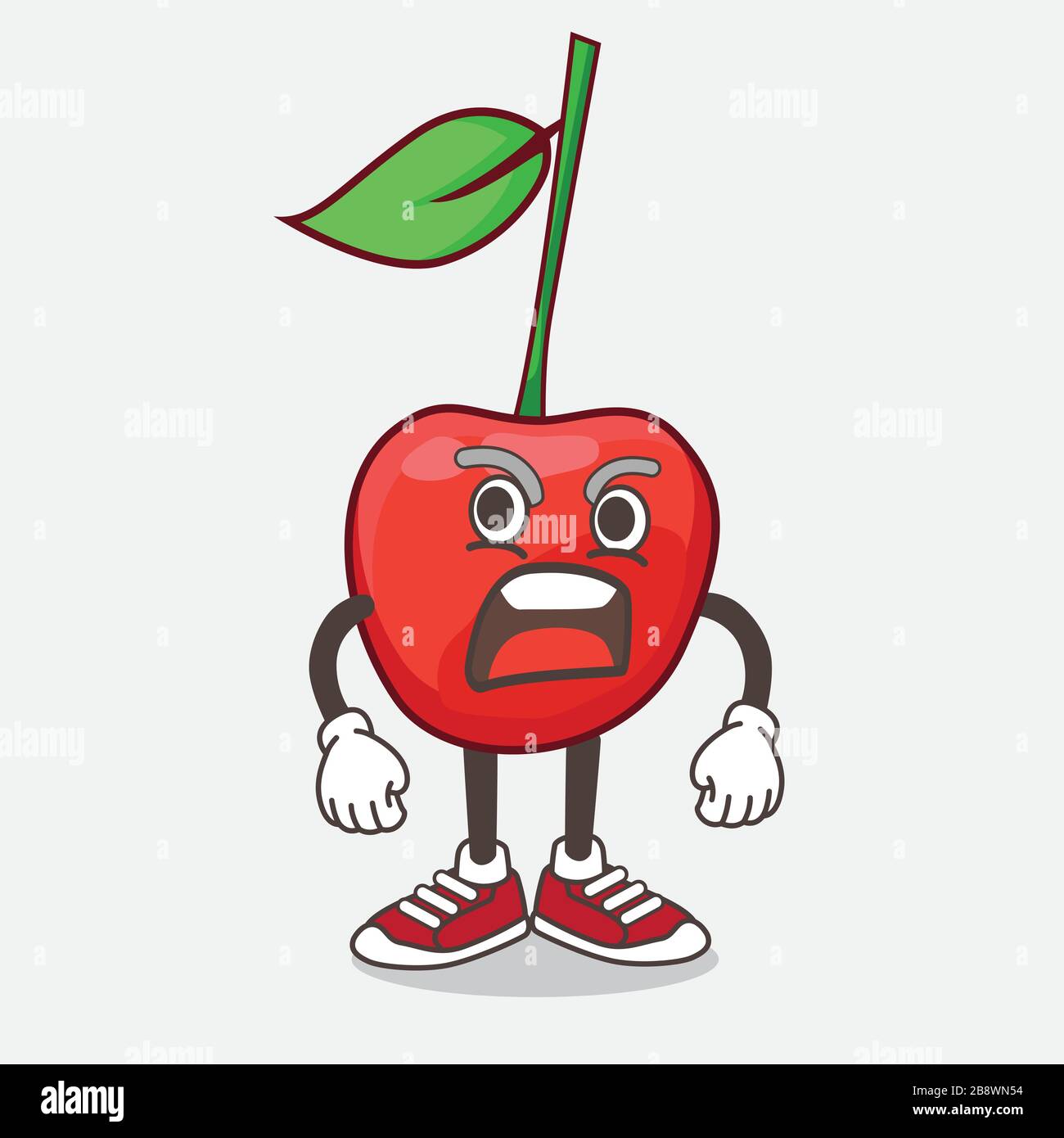 Red Bing Cherry Mascot Character Vector Illustration Stock Vector Image ...