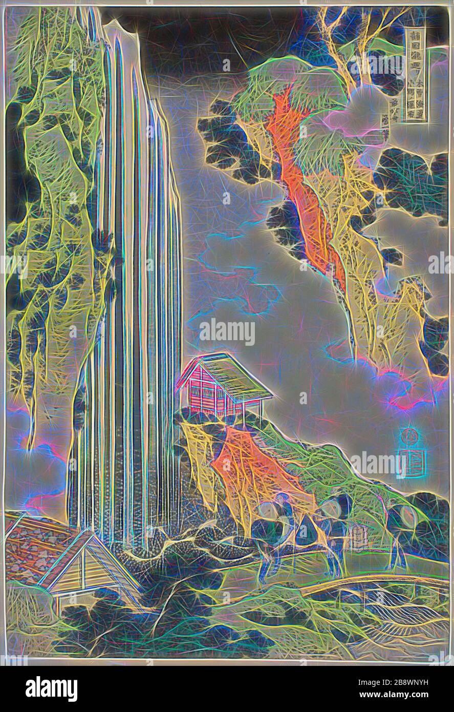Ono Falls on the Kisokaido (Kisokaido Ono no bakufu), from the series A ...