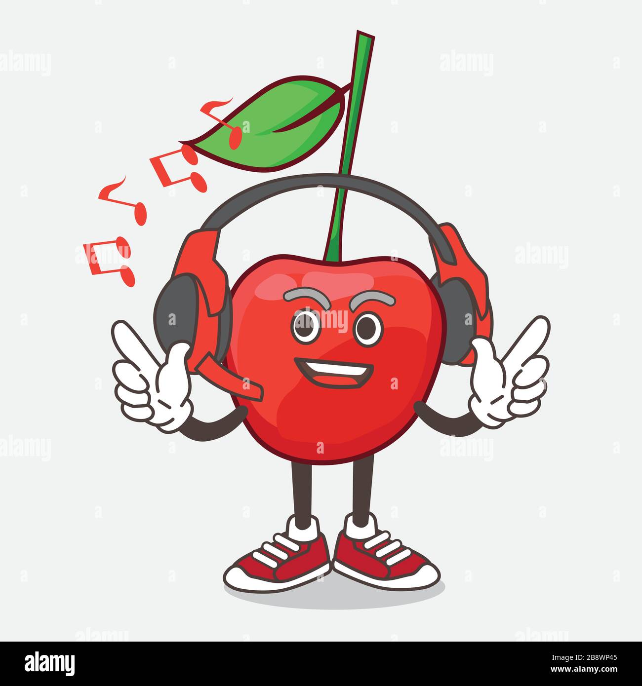 Red Bing Cherry Mascot Character Vector Illustration Stock Vector Image ...