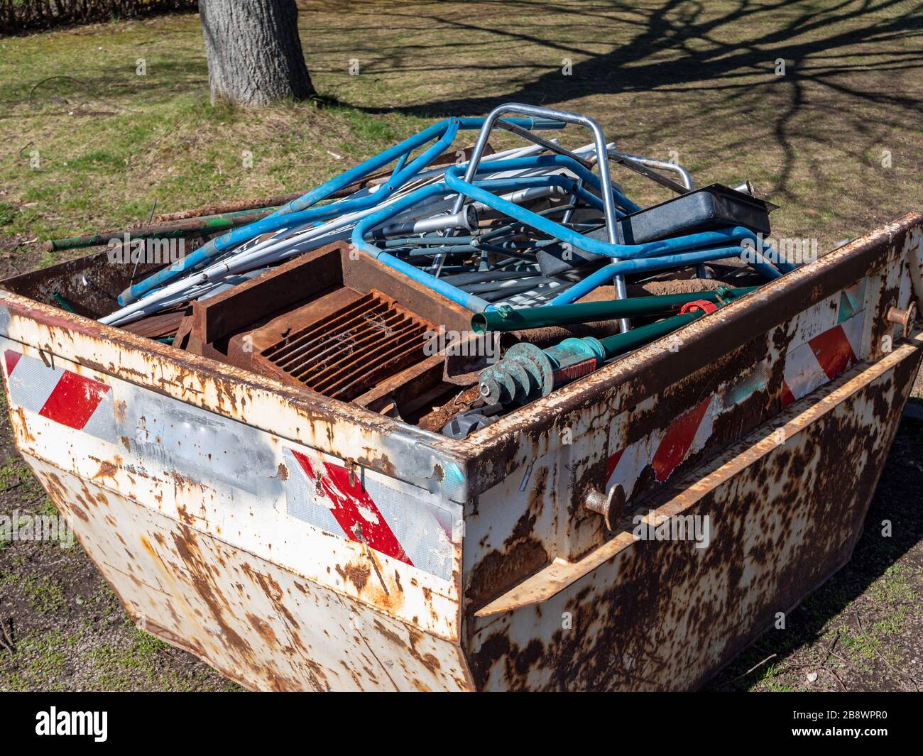 Scrap iron scrap metal recycling collection Stock Photo - Alamy
