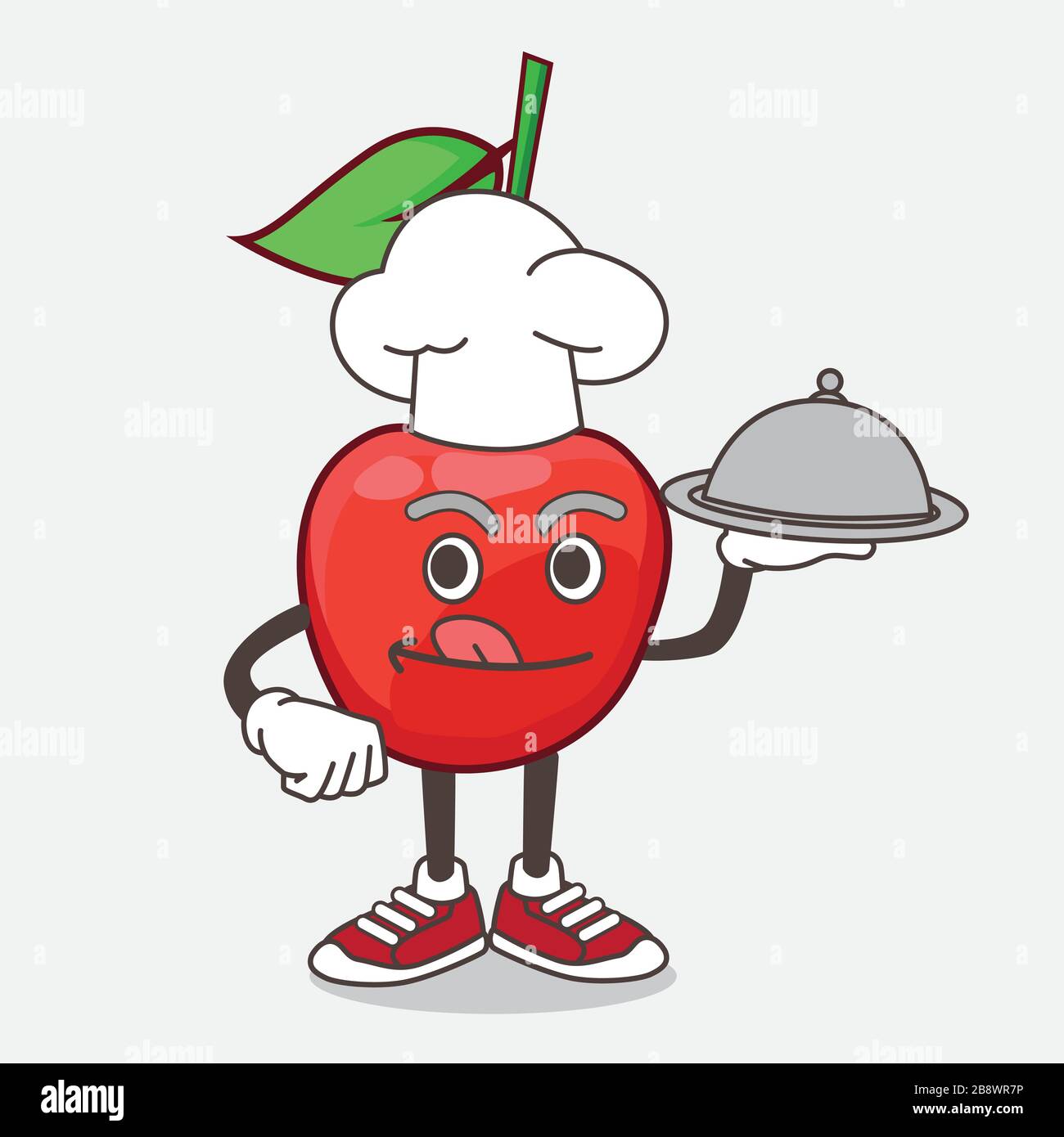 Red Bing Cherry Mascot Character Vector Illustration Stock Vector Image ...