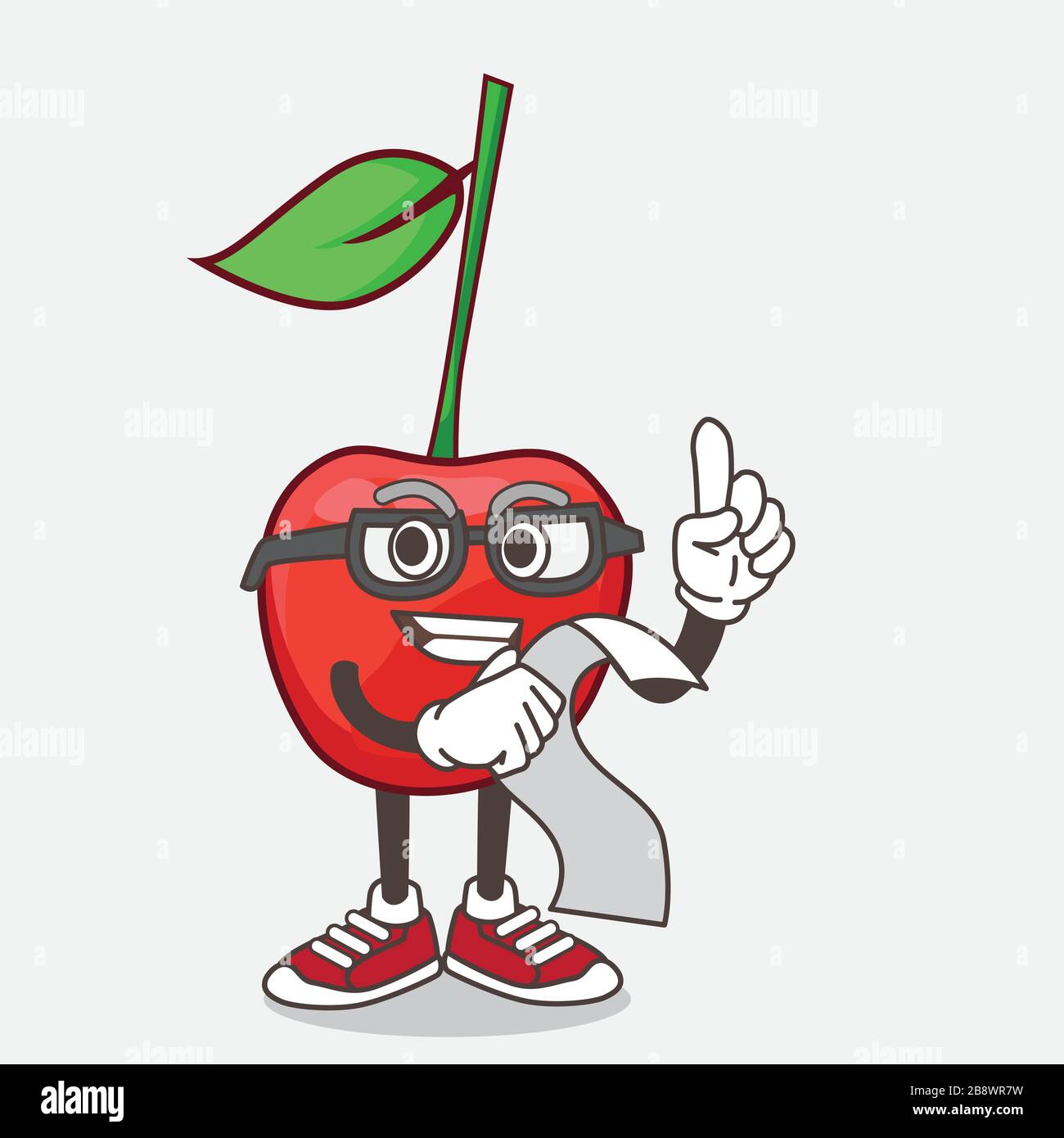Red Bing Cherry Mascot Character Vector Illustration Stock Vector Image ...