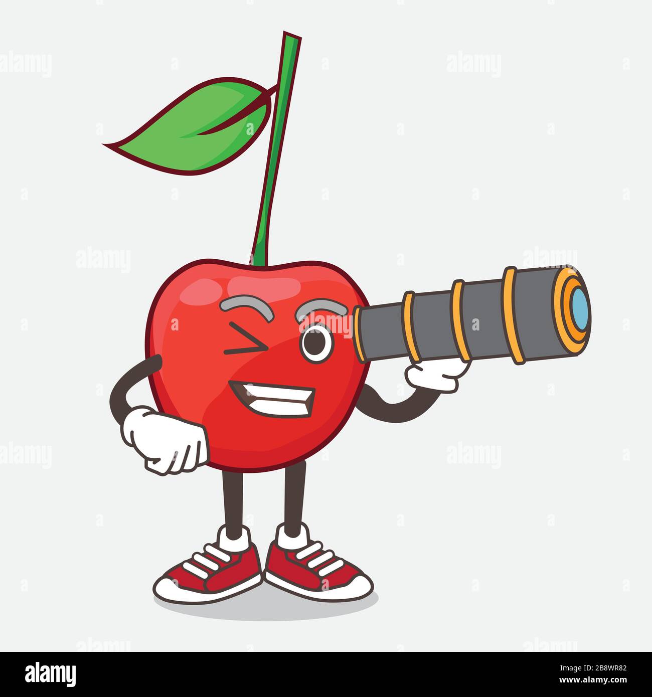 Red Bing Cherry Mascot Character Vector Illustration Stock Vector Image ...