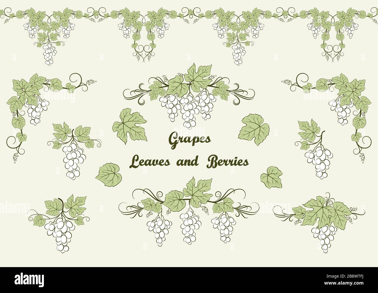 Grape Pattern Set Stock Vector Image & Art - Alamy