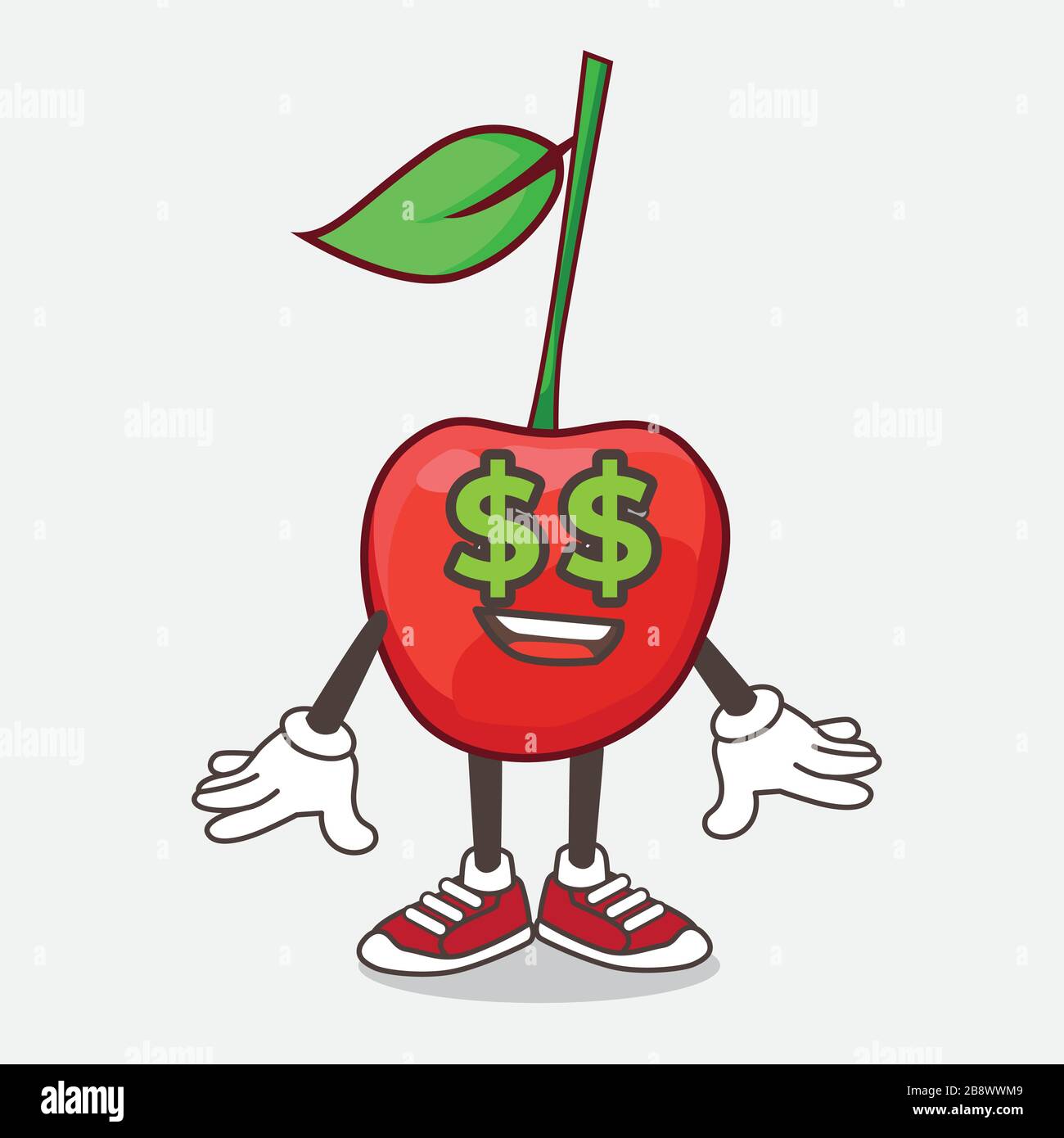 Red Bing Cherry Mascot Character Vector Illustration Stock Vector Image ...