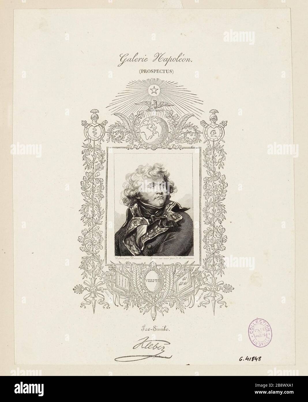 Napoleon Gallery. / (Prospectus) // Facsimile. / Kleber Stock Photo - Alamy