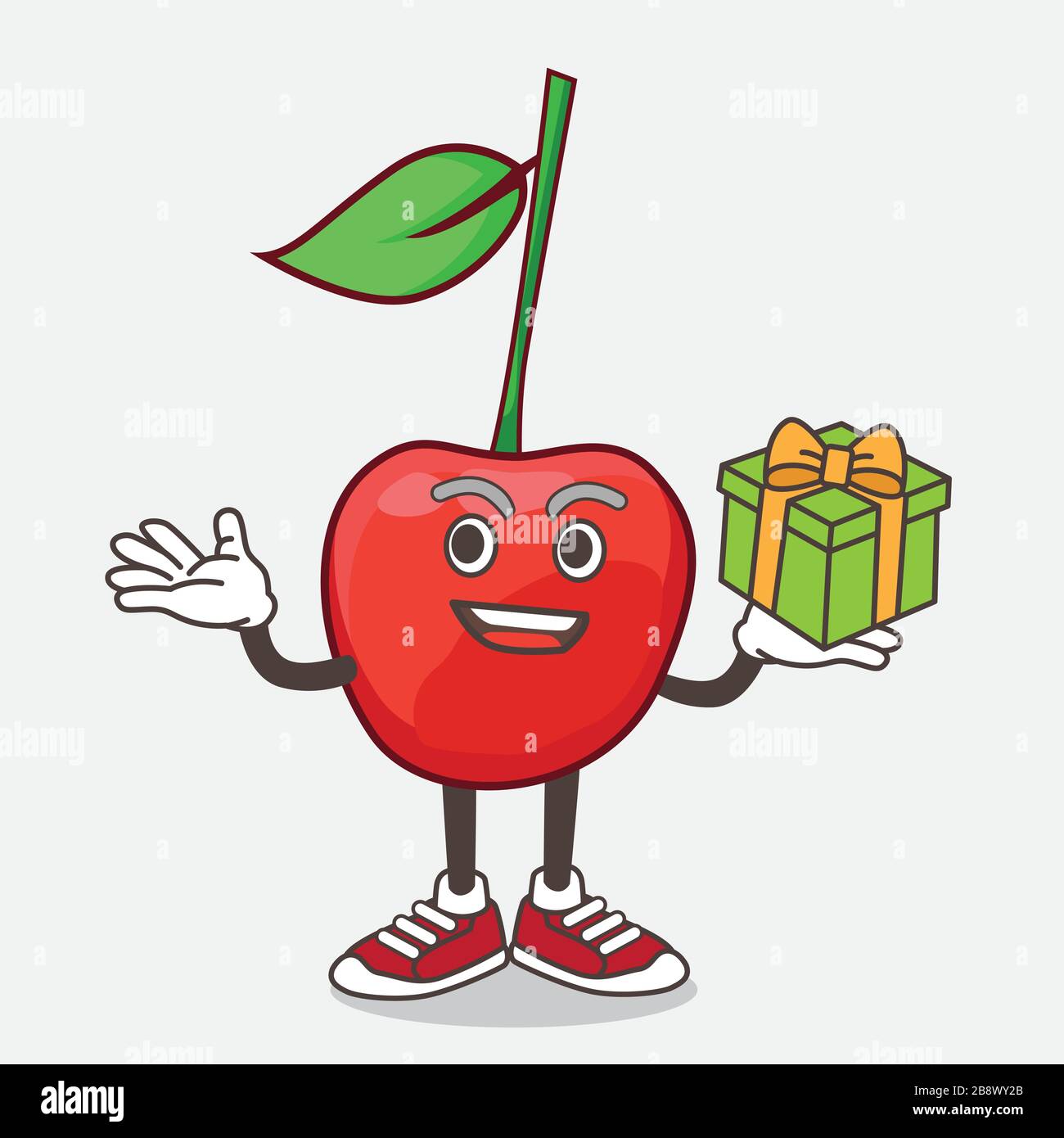 Red Bing Cherry Mascot Character Vector Illustration Stock Vector Image ...