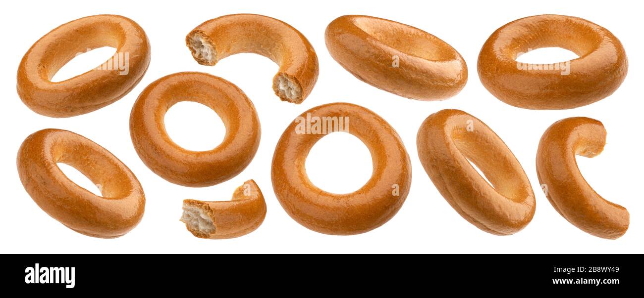 Russian bagels, bread rings isolated on white background Stock Photo ...