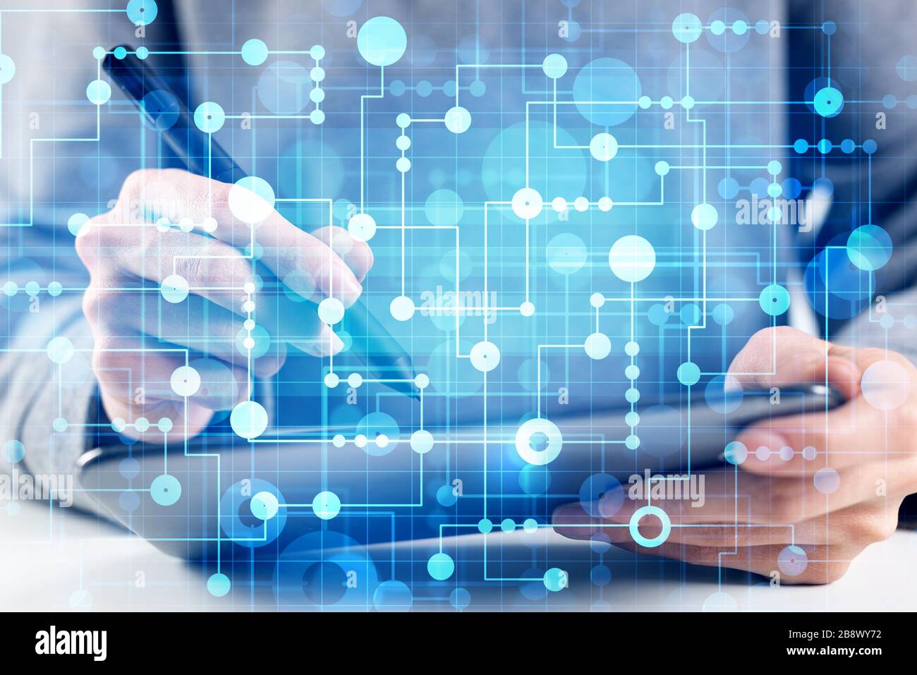 Project management and internet researching Stock Photo - Alamy