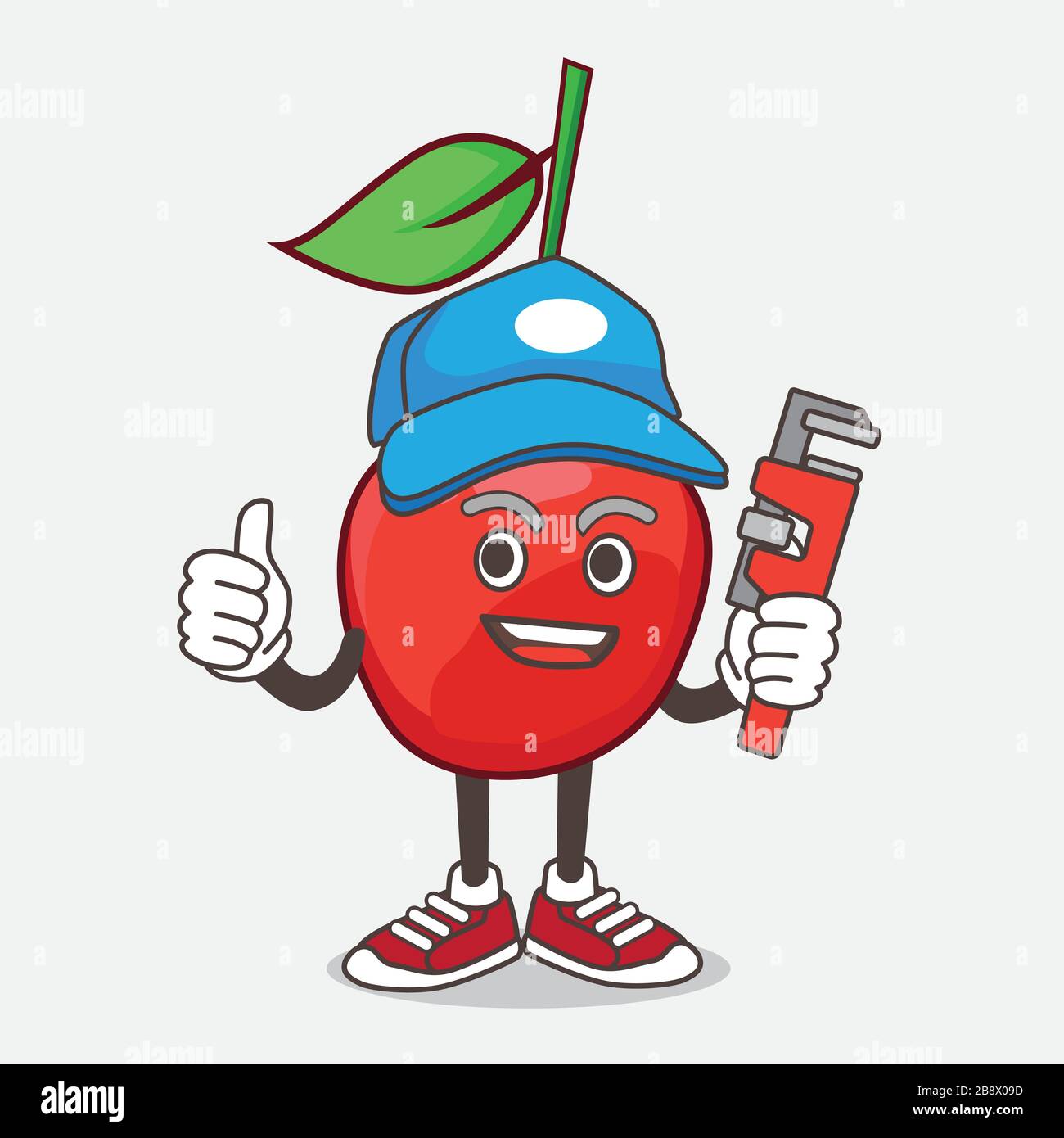 Red Bing Cherry Mascot Character Vector Illustration Stock Vector Image ...