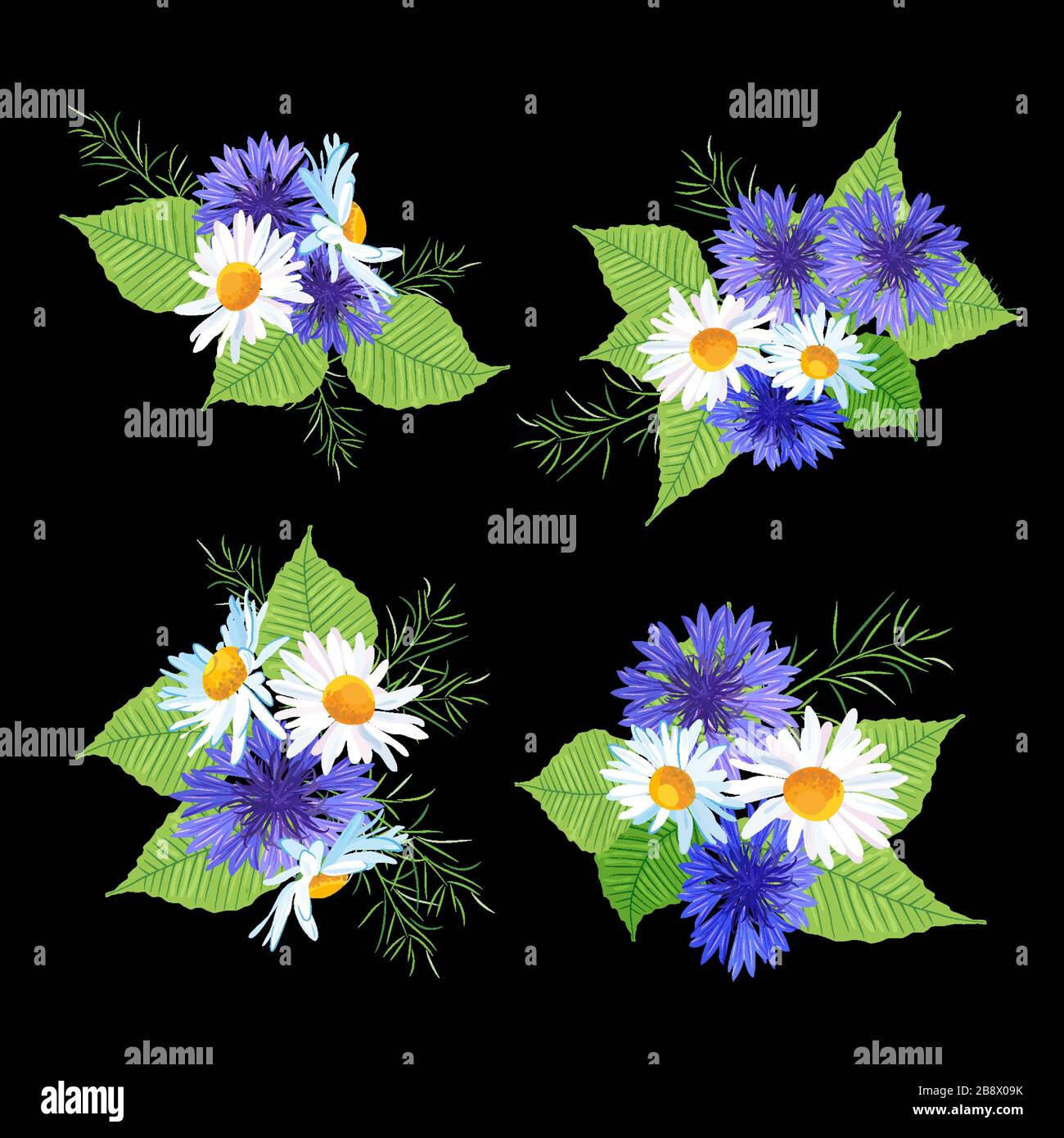 Set of flower bouquets Stock Vector Image & Art - Alamy