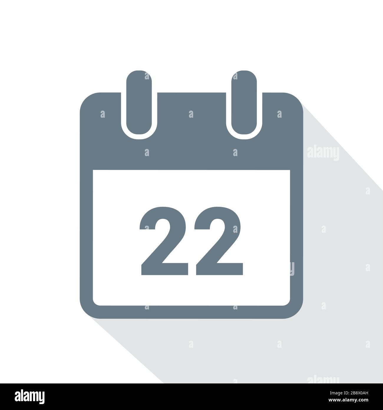 simple calendar icon 22 on white background vector illustration EPS10 ...