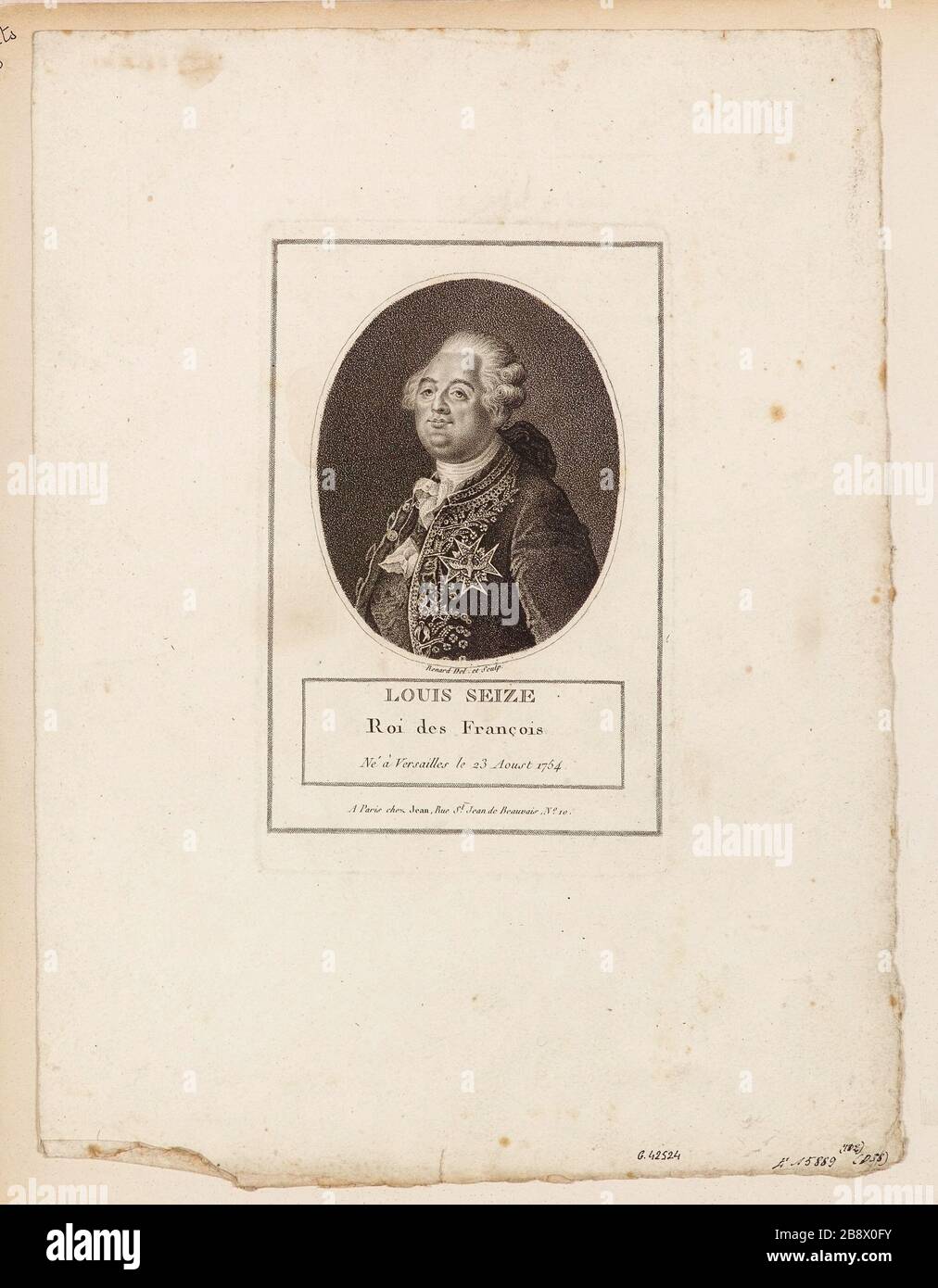 Louis XVI / King François / Born in Versailles on 23 Aoust Stock Photo ...
