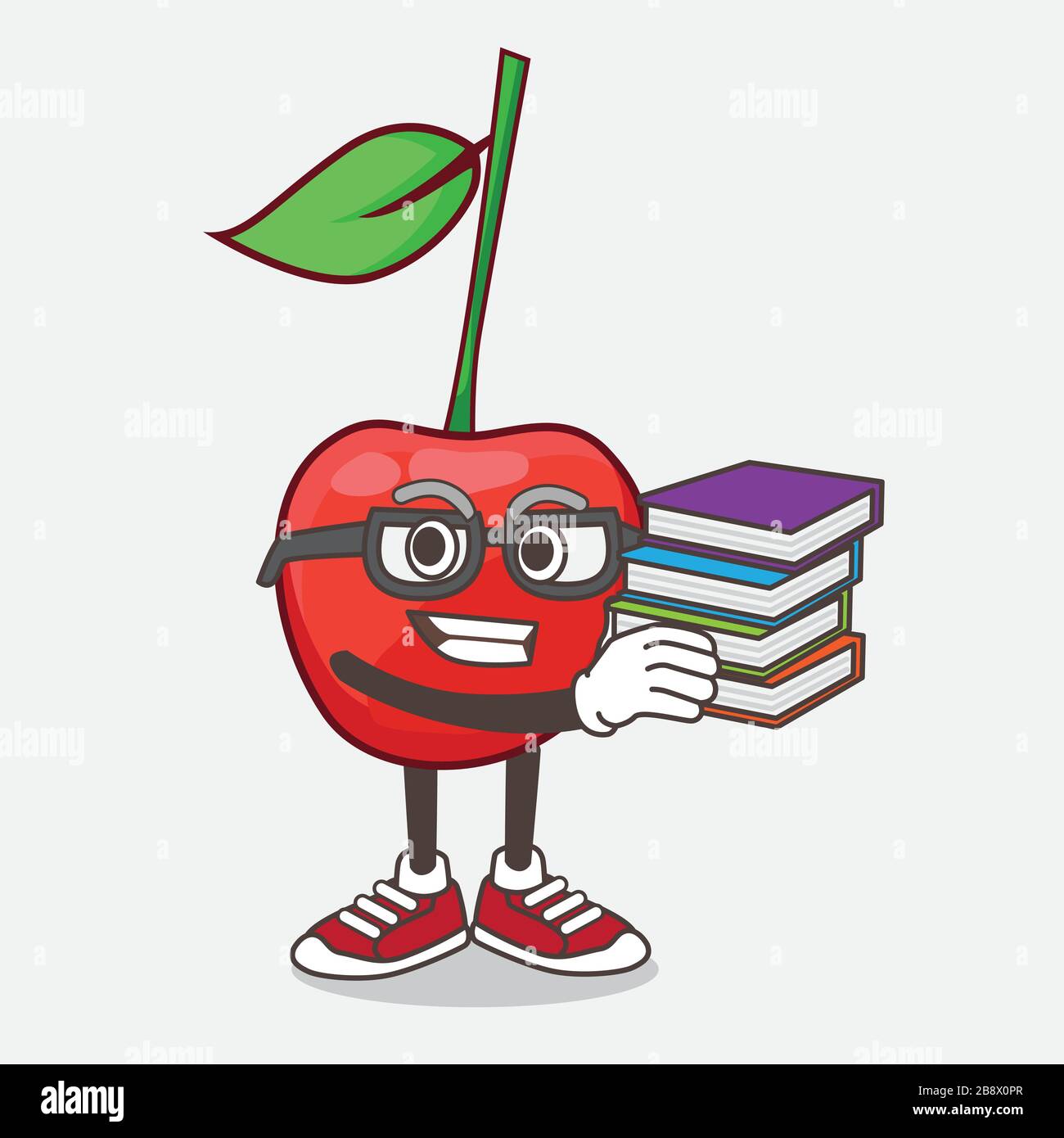 Red Bing Cherry Mascot Character Vector Illustration Stock Vector Image ...