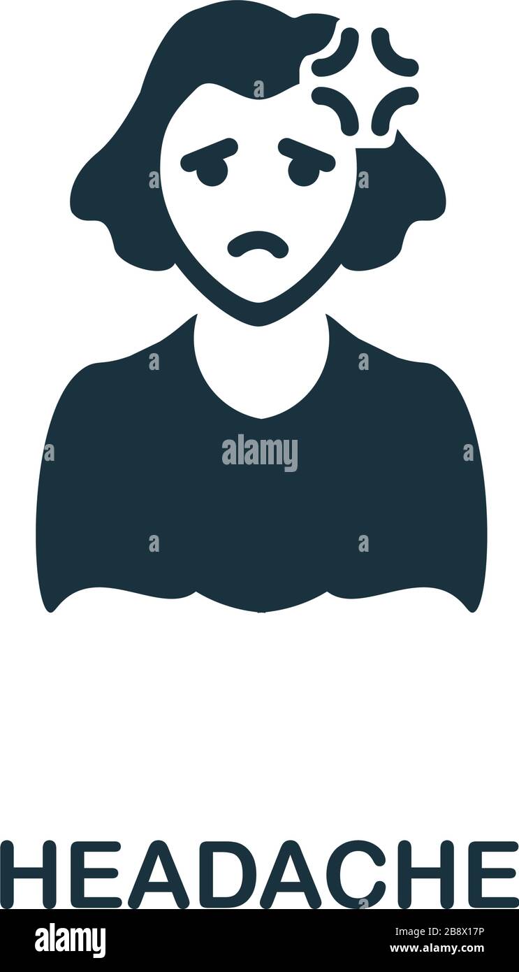 Headache icon. Simple illustration from coronavirus collection ... Headache icon. Simple illustration from coronavirus collection ...