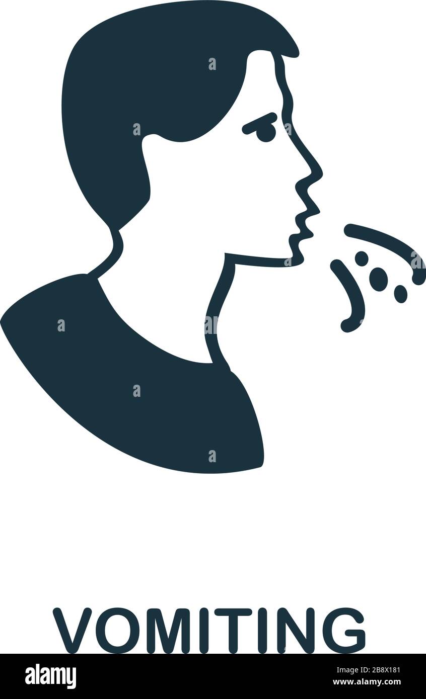 Vomiting icon. Simple illustration from coronavirus collection ...