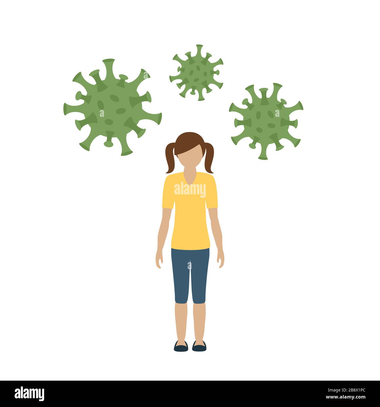 girl is infected with virus info graphic vector illustration EPS10 ...