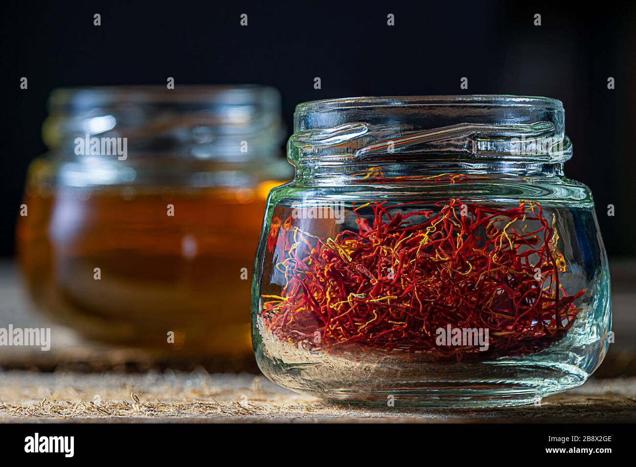 Saffron stems close-up Stock Photo - Alamy