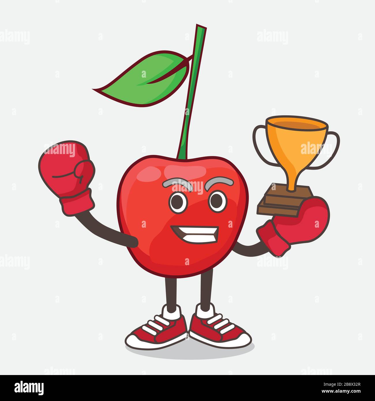 Red Bing Cherry Mascot Character Vector Illustration Stock Vector Image ...