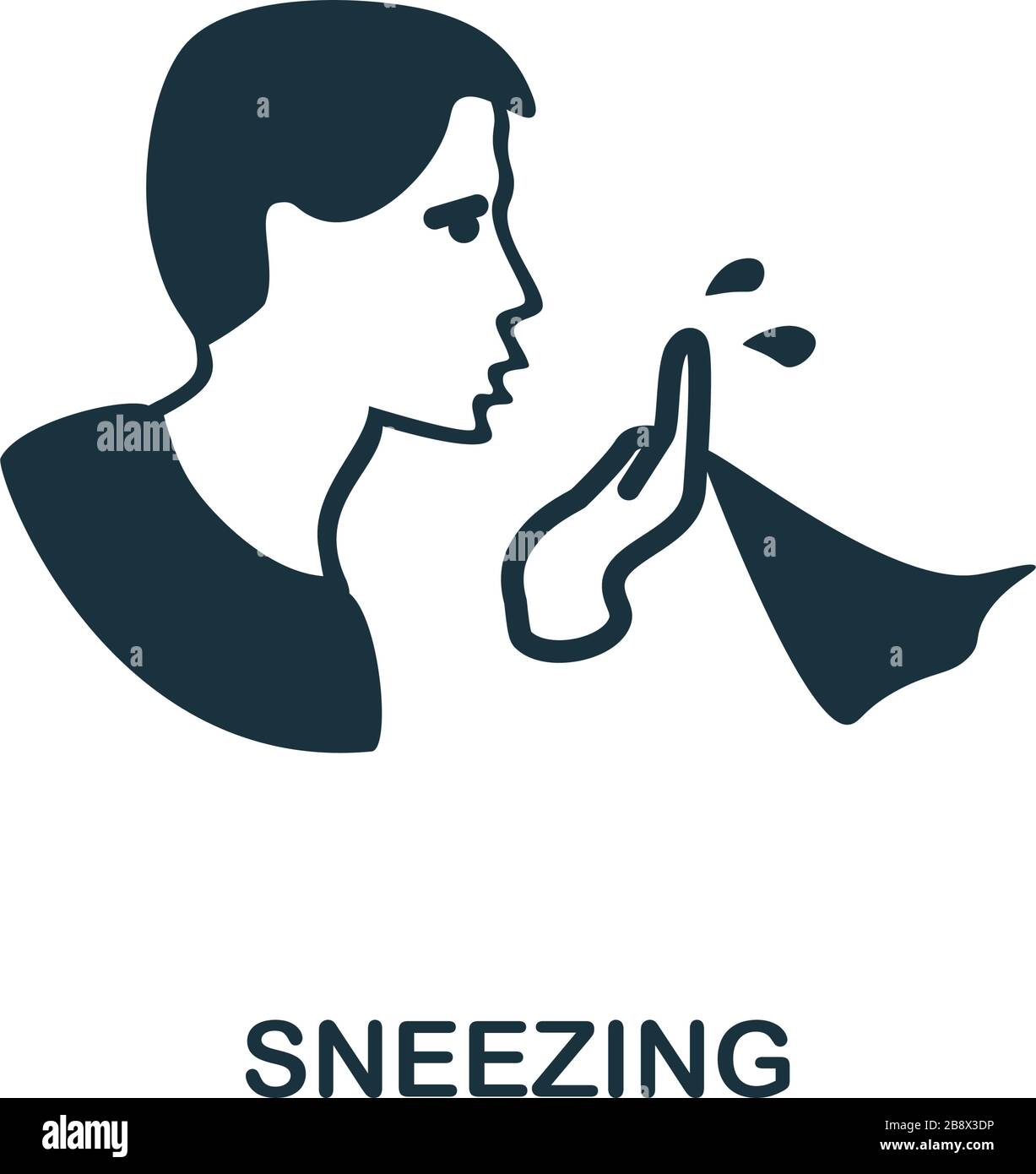 Sneezing icon. Simple illustration from coronavirus collection ...