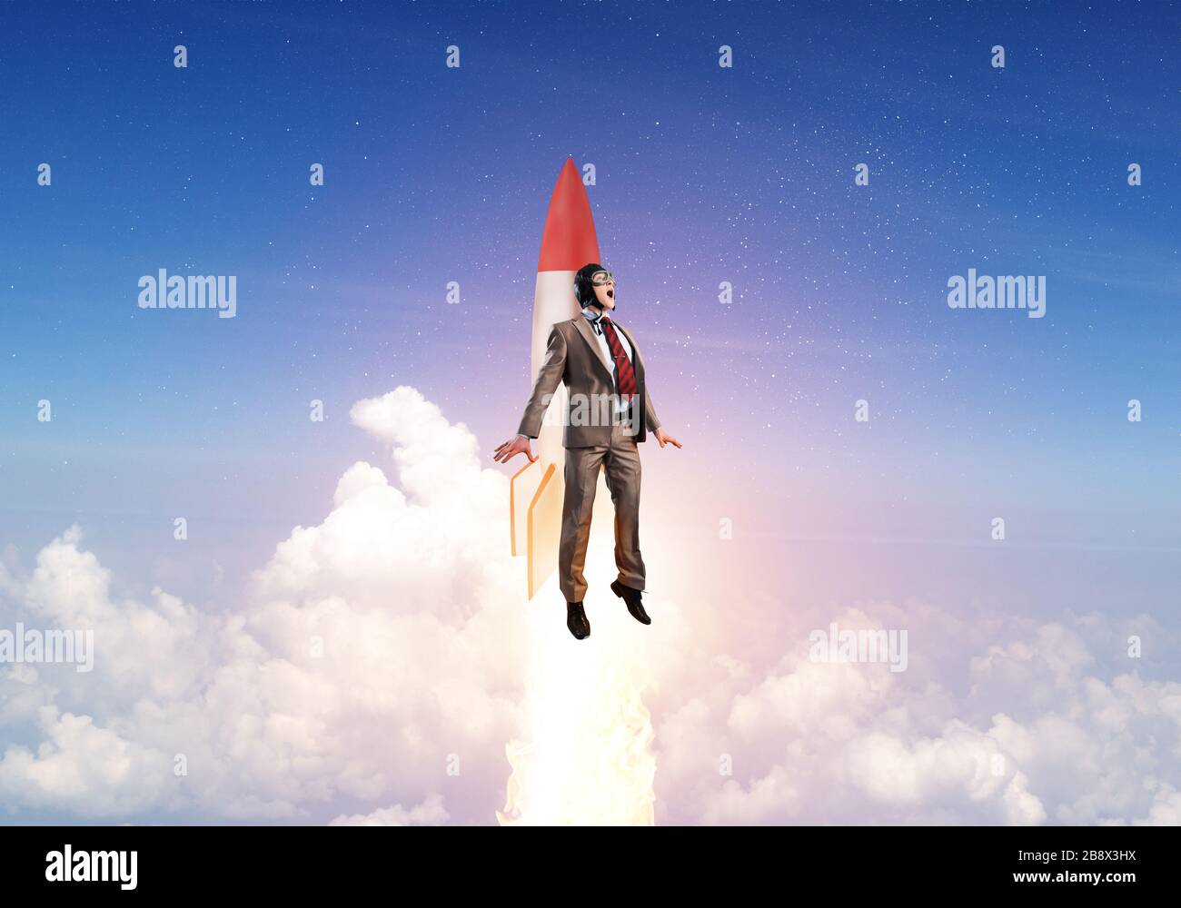 Man flying with jetpack hi-res stock photography and images - Alamy