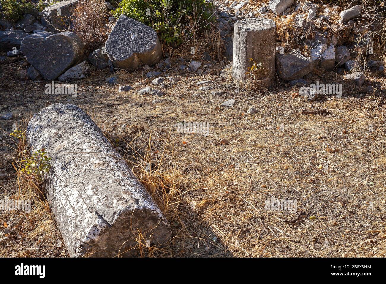 The ancient city of Sidyma from the village of Dodurga. Fethiye, Mugla ...