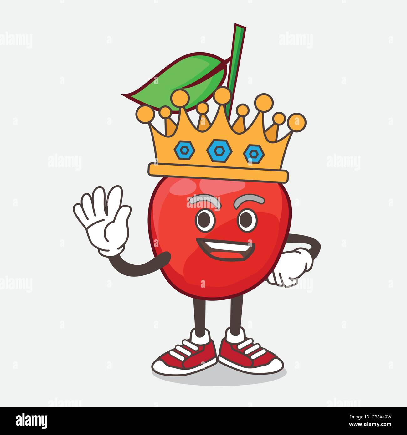 Red Bing Cherry Mascot Character Vector Illustration Stock Vector Image ...