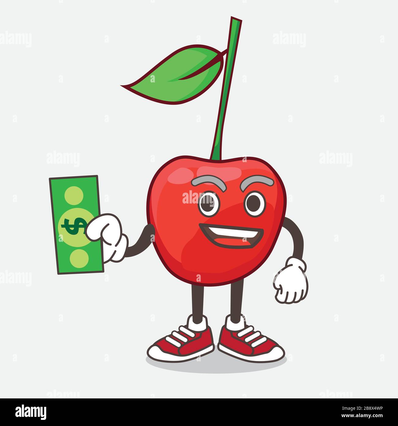 Red Bing Cherry Mascot Character Vector Illustration Stock Vector Image ...