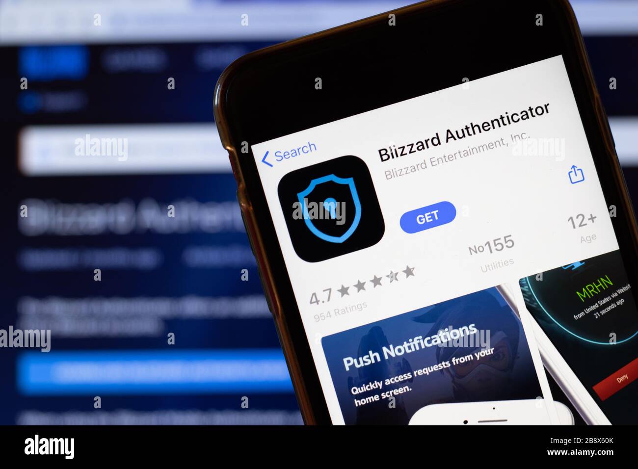 Los Angeles, California, USA - 24 March 2020: Blizzard Authenticator ...