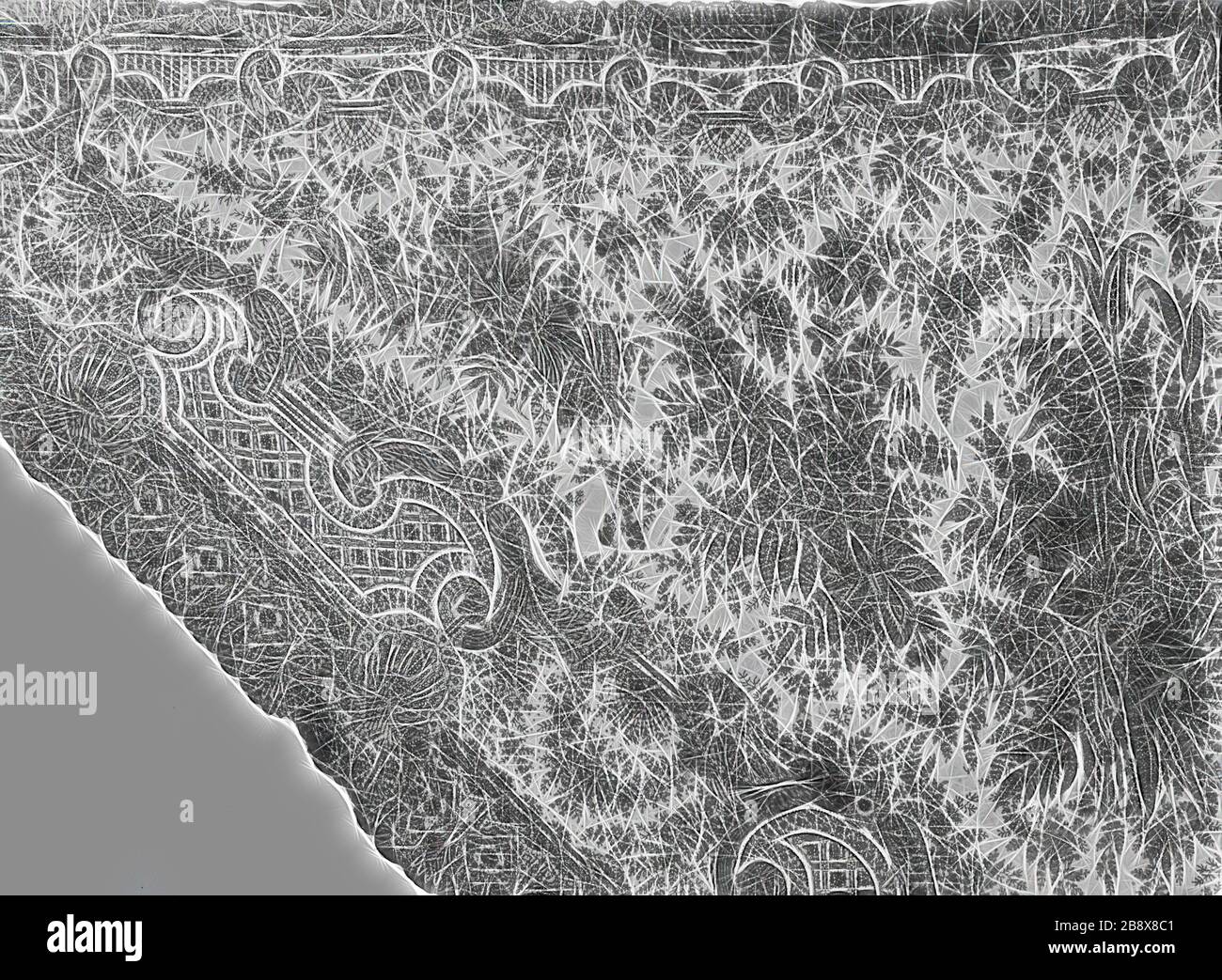 Half Shawl, 1860s, France, Silk and mohair, Pusher machine lace, 146 × ...