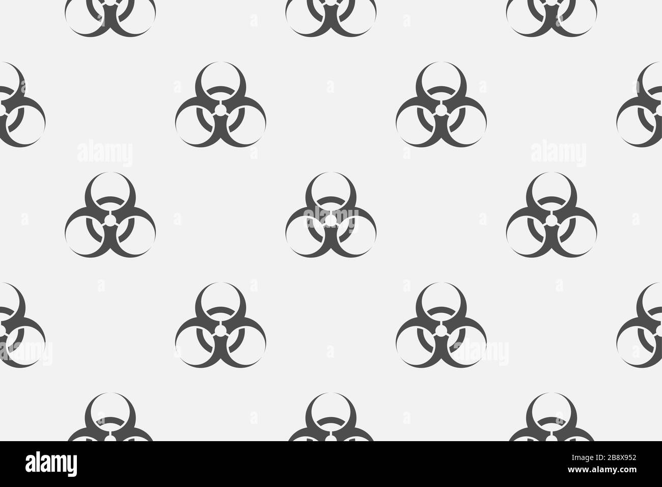 Seamless background pattern of biohazard symbols in gray hues. Pandemic ...