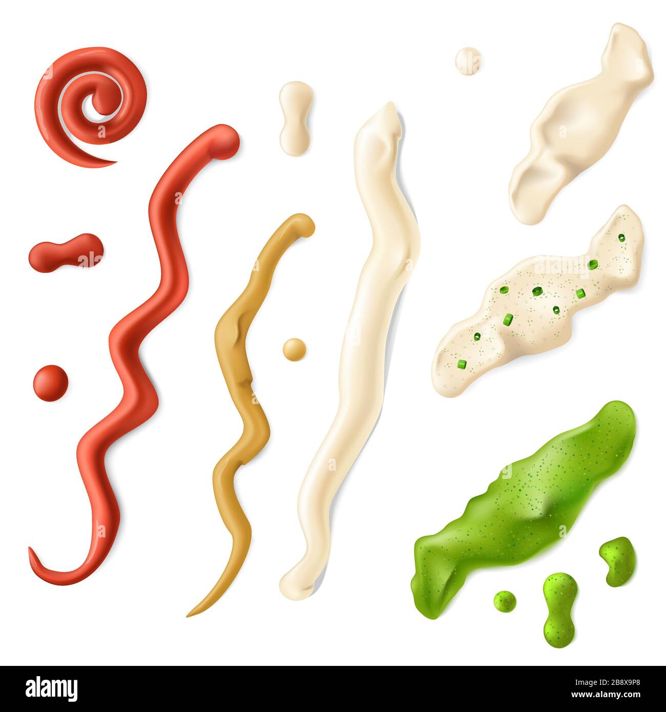 Sauces in Plate Set Top View Portion Stock Vector Image & Art - Alamy