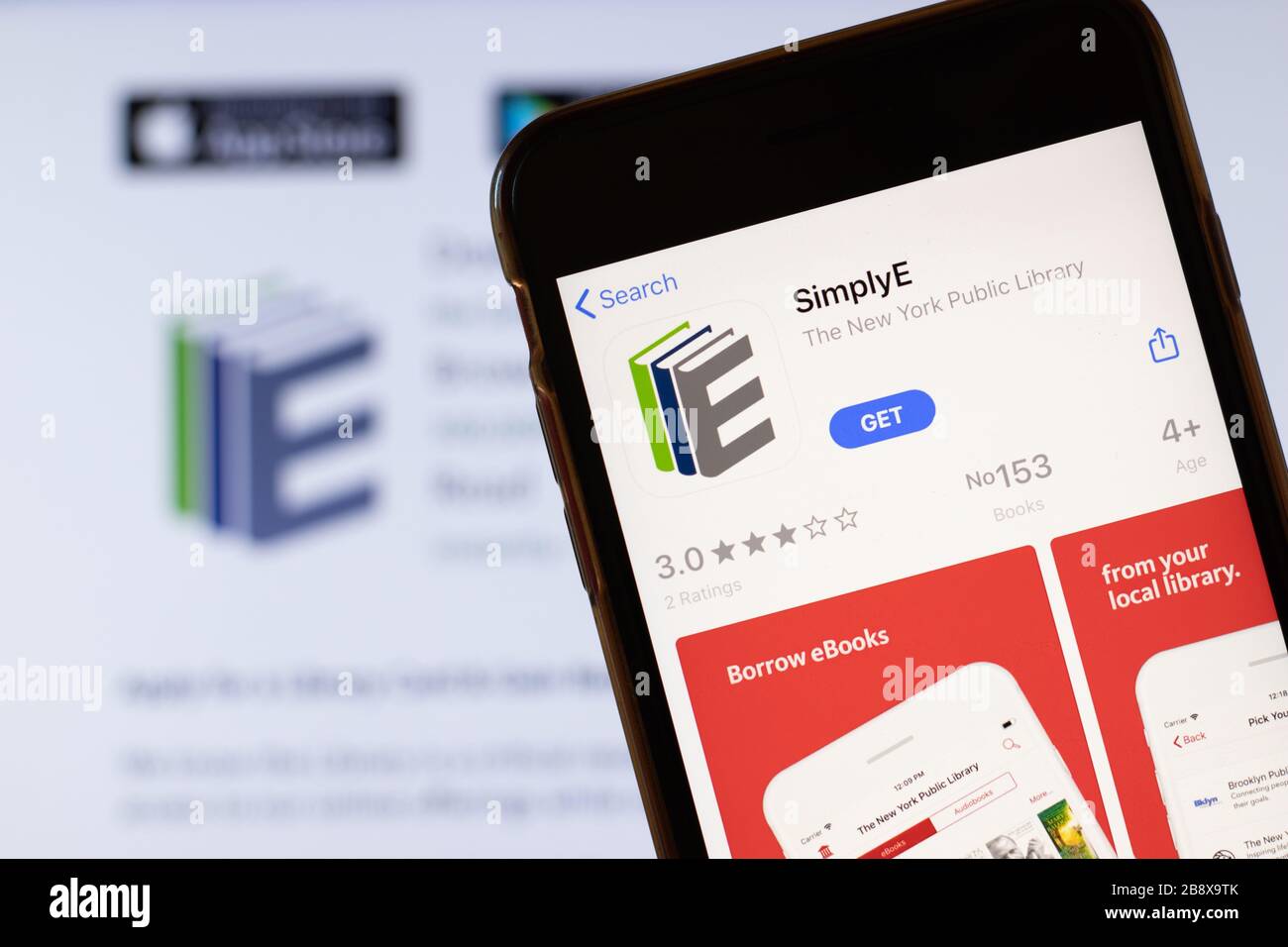 Los Angeles, California, USA - 24 March 2020: SimplyE app logo on phone ...