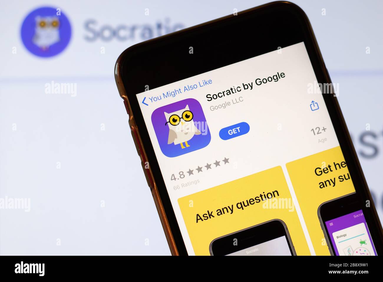 Los Angeles, California, USA - 24 March 2020: Socratic by Google app ...